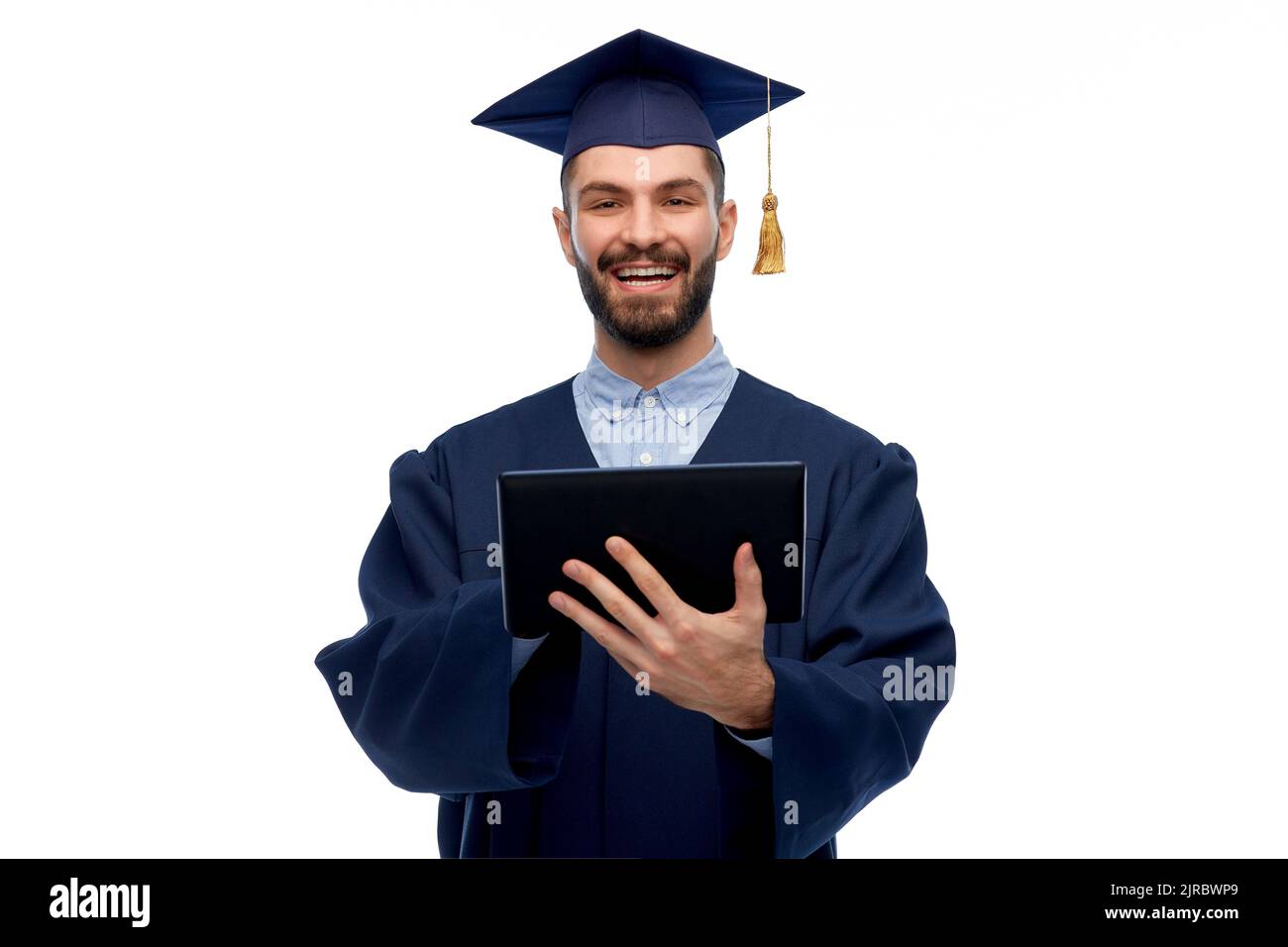 Male graduating student tablet hi-res stock photography and images - Alamy