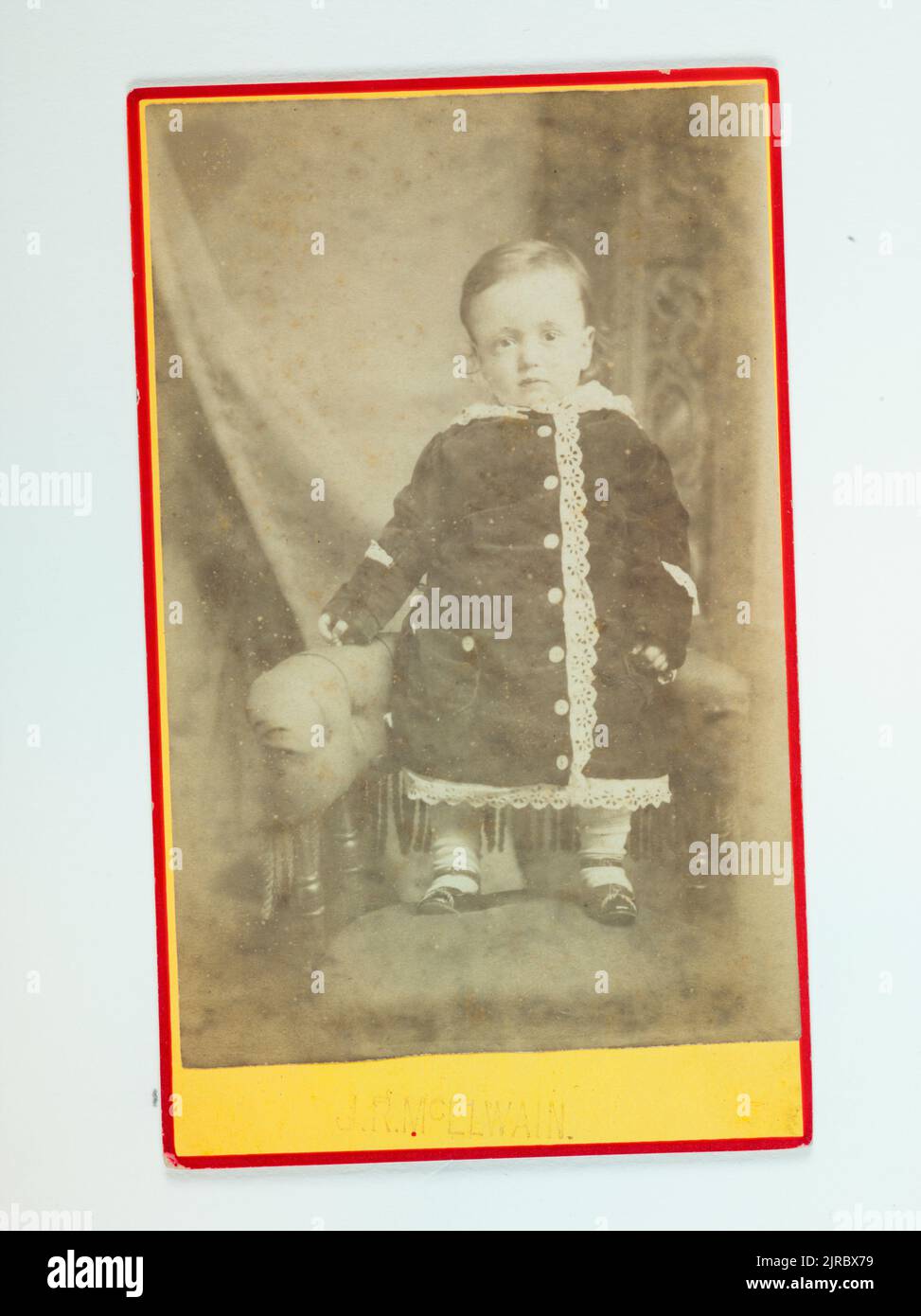 Small child standing on a chair, circa 1887, Marton, by James McElwain ...