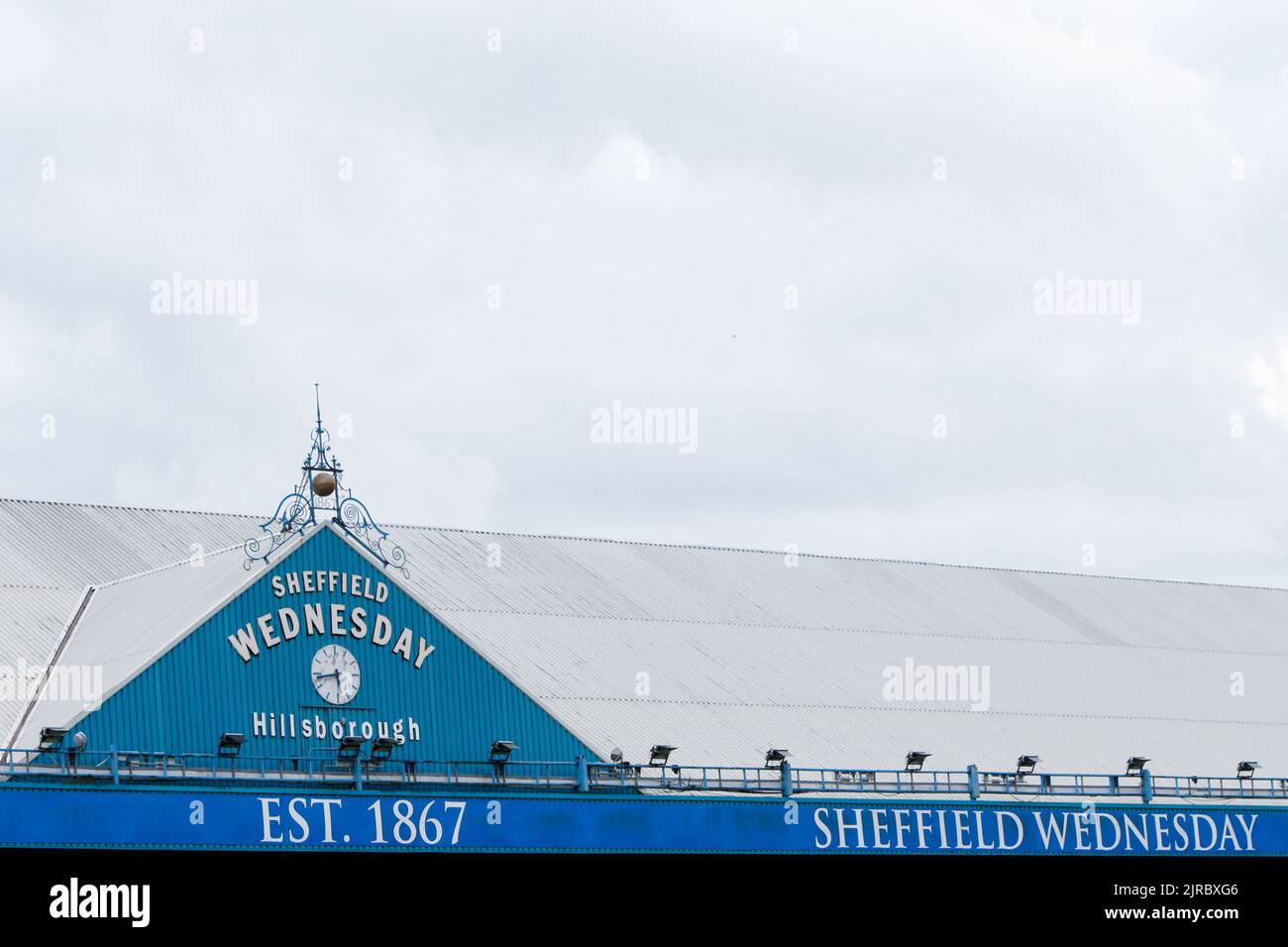 A view of the Sheffield Wednesday clock face inside Hillsborough ...