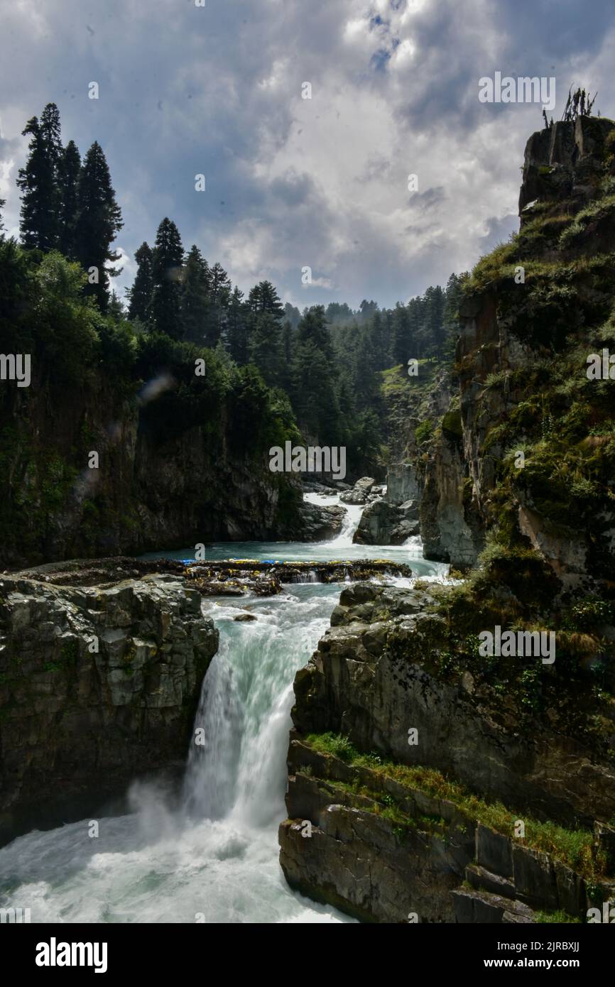 A general view of the Aharbal waterfall, also known as "Niagara ...