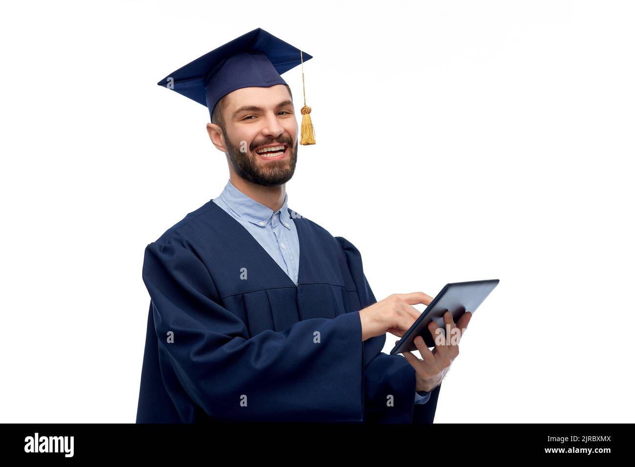 Male graduating student tablet hi-res stock photography and images - Alamy