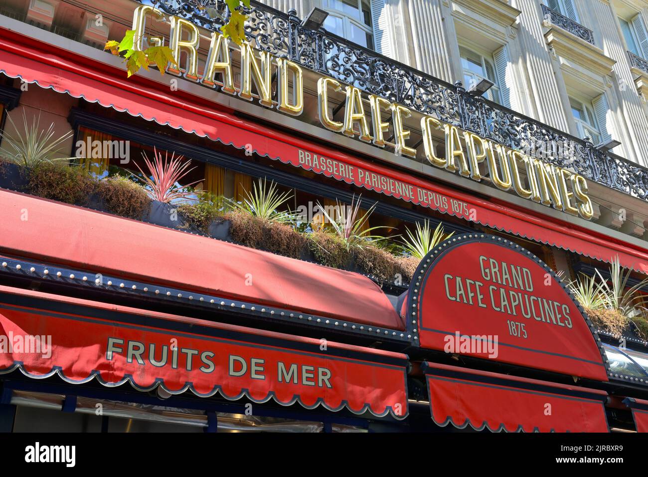The famous Grand Cafe Capucines restaurant (since 1875), Paris FR Stock ...