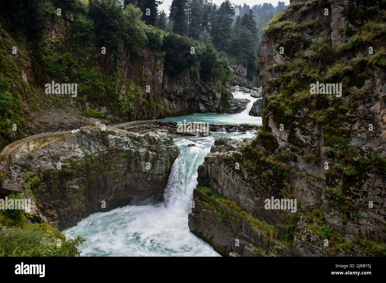 A general view of the Aharbal waterfall, also known as "Niagara ...
