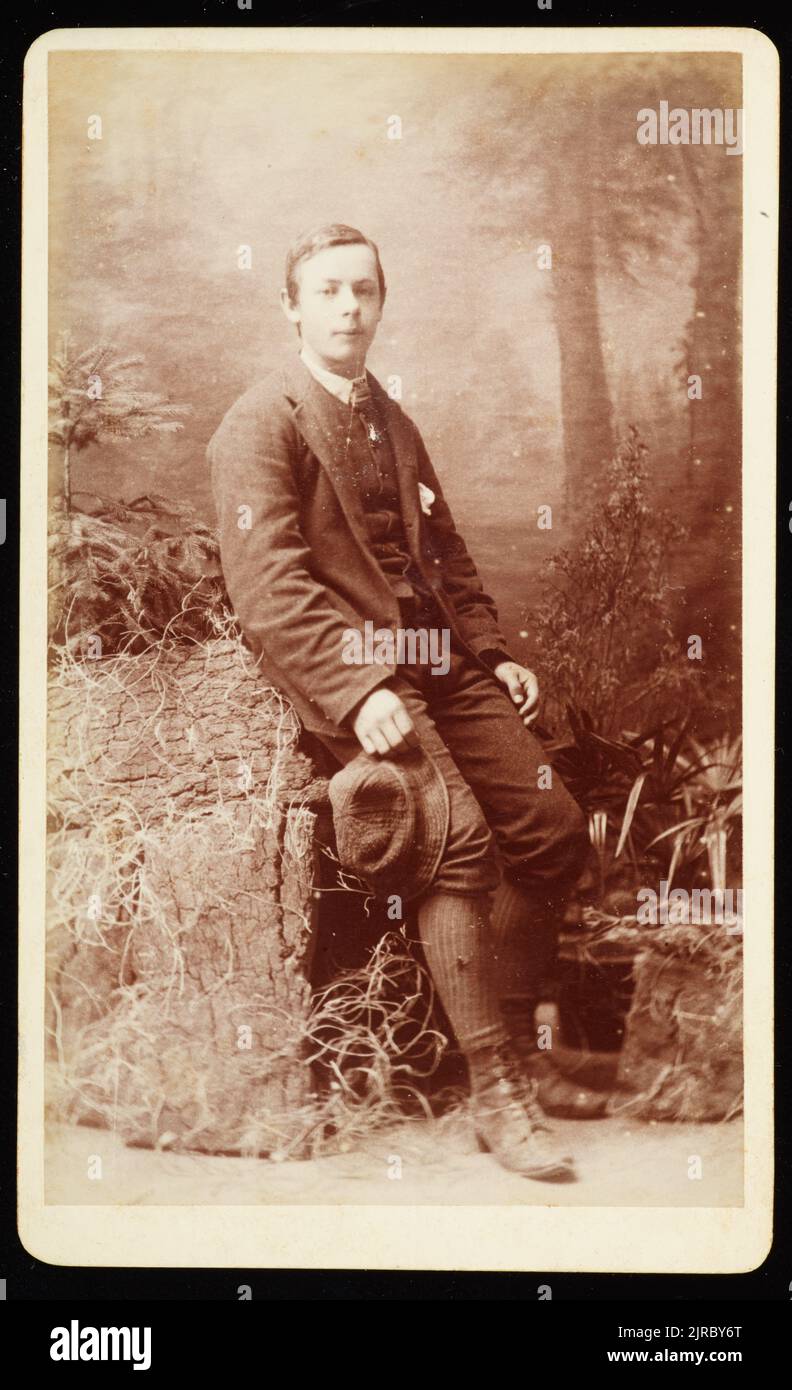 Young man, circa 1880, Nelson, by William Edmond Brown Stock Photo - Alamy
