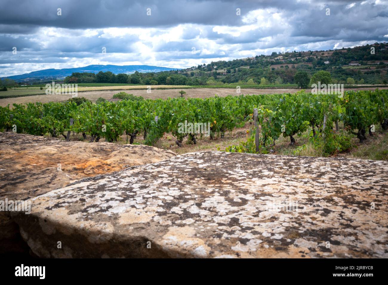 Beautiful landscape with an old stone wall for layers Stock Photo - Alamy