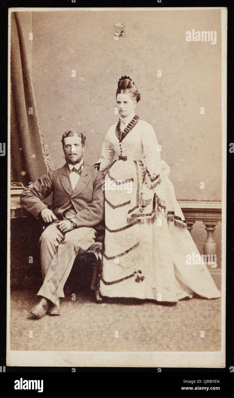 Couple - wedding portrait, April 1875, Christchurch, by John Gaul Stock ...
