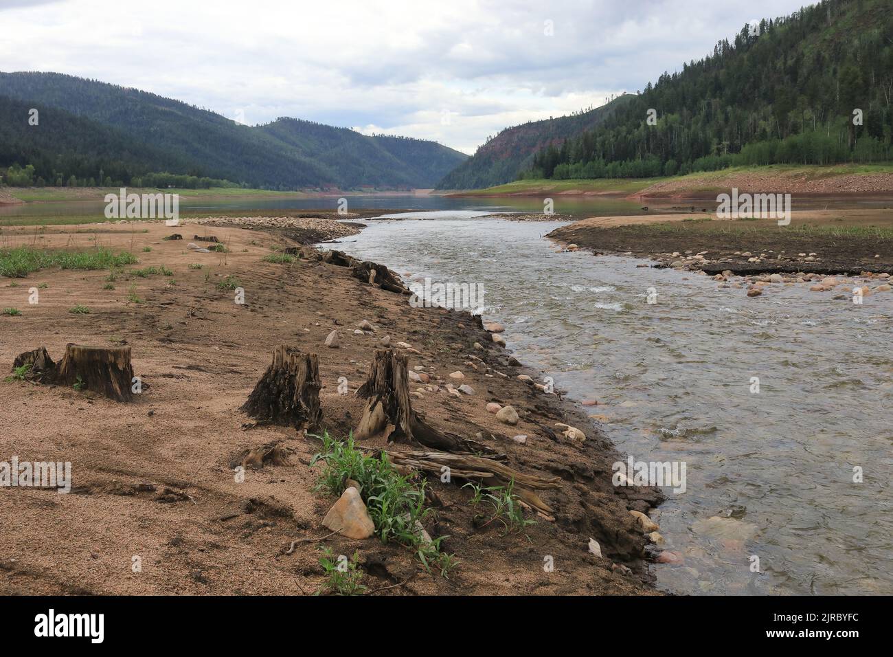 Lake and stream Stock Photo - Alamy