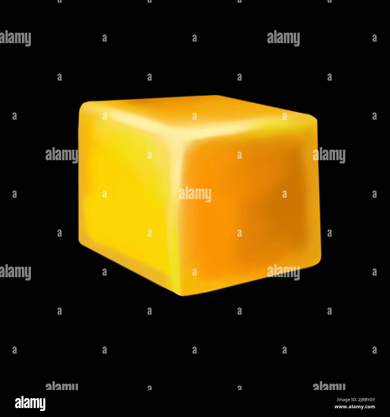 Realistic illustration of beeswax. Watercolor yellow wax on a black ...