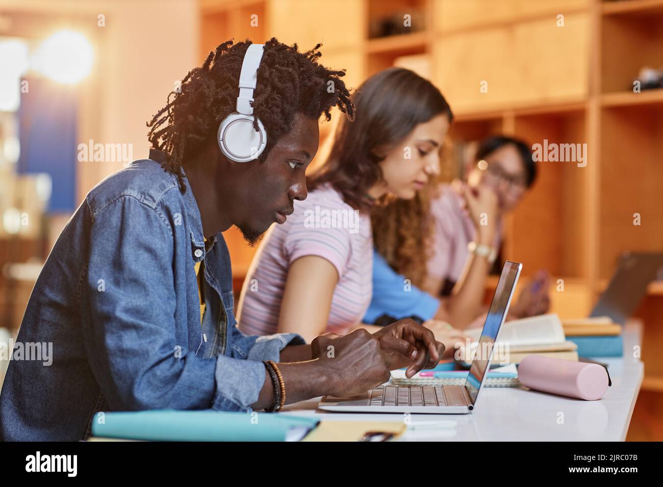 Student Wearing Headphones