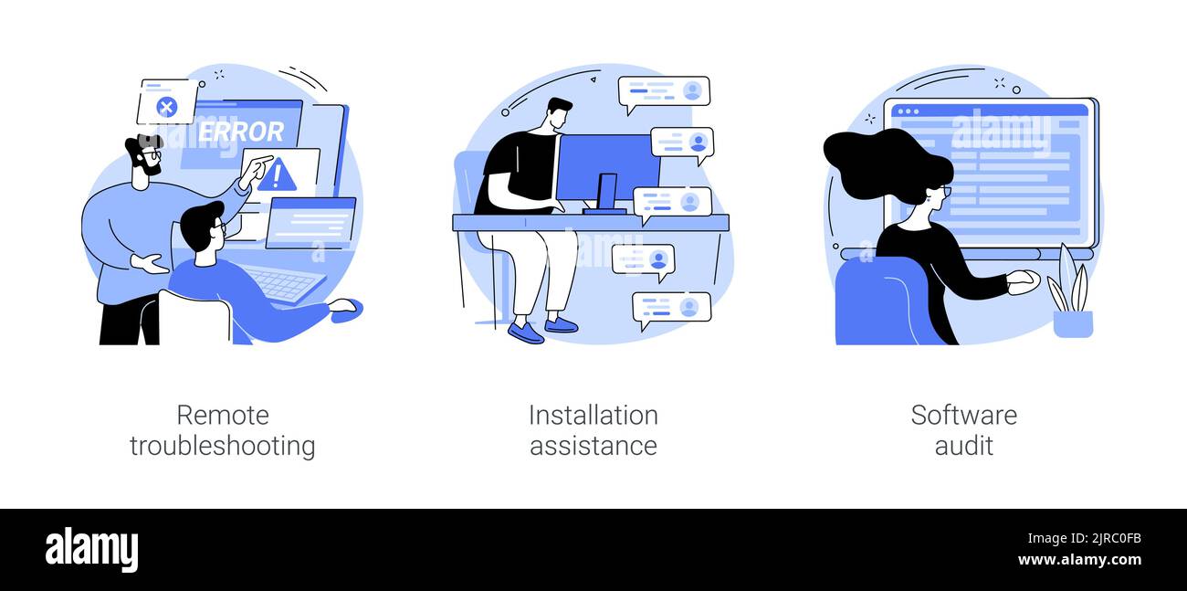 Software maintenance isolated cartoon vector illustrations se Stock ...