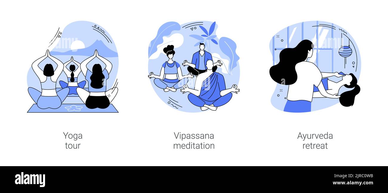 Wellbeing tour isolated cartoon vector illustrations se Stock Vector ...