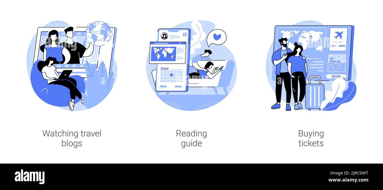 Planning a trip isolated cartoon vector illustrations se Stock Vector ...