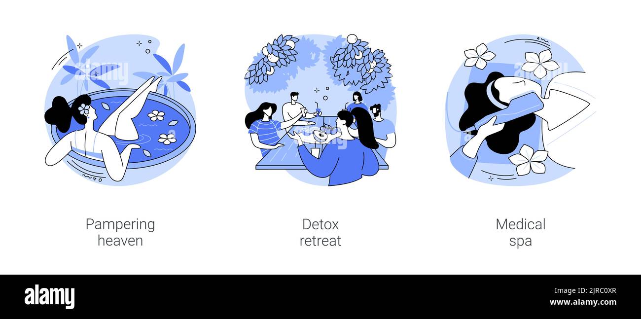 Wellness hotel isolated cartoon vector illustrations se Stock Vector ...