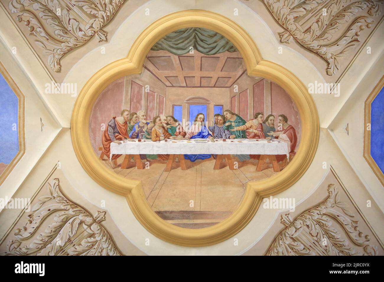 La Cène. Dernier repas de Jésus avec les apôtres. Eglise Saint-Nicolas ...