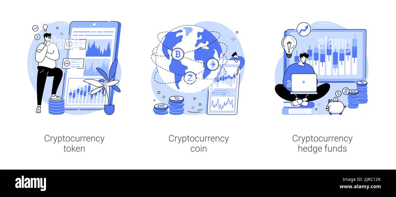 Cryptocurrency market isolated cartoon vector illustrations se Stock ...