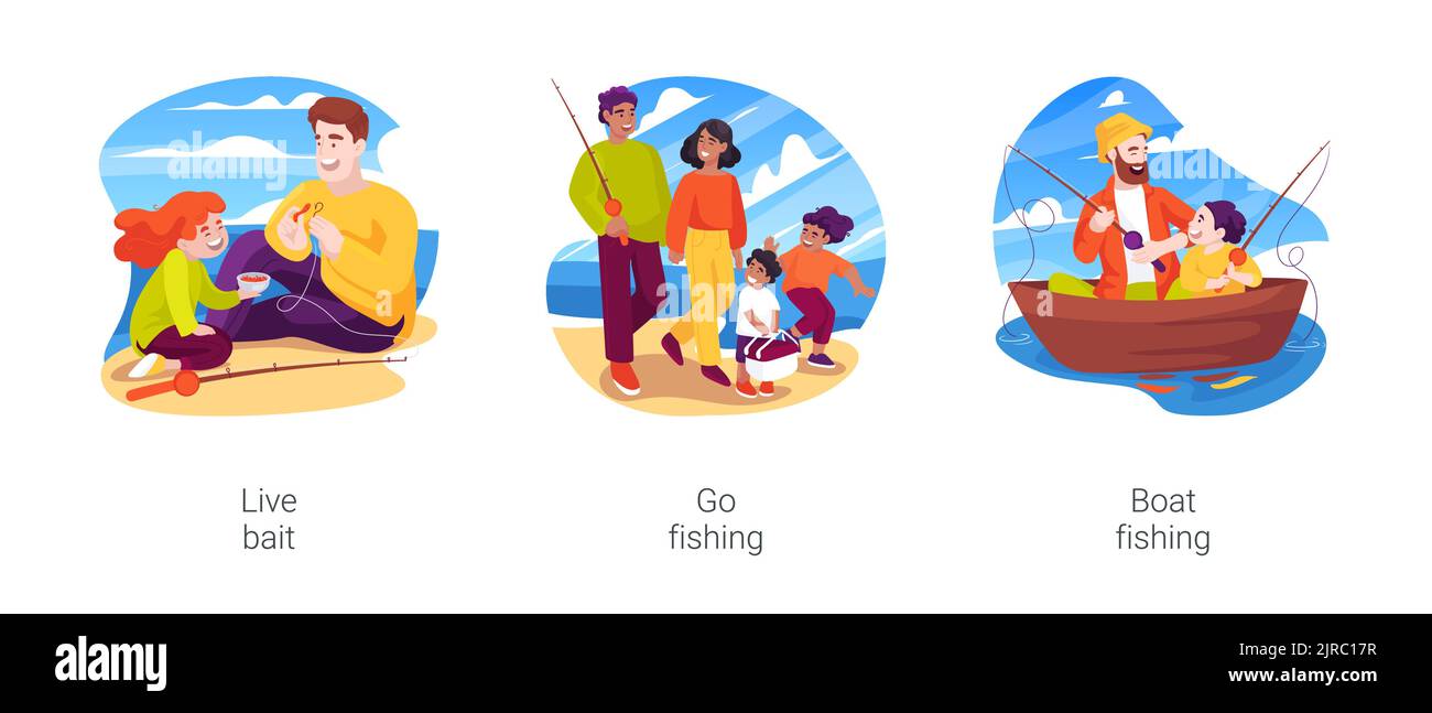 Cartoon Family Fishing