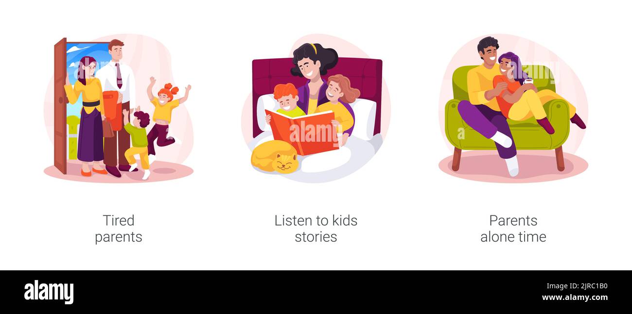 Mom kids after work Stock Vector Images - Alamy