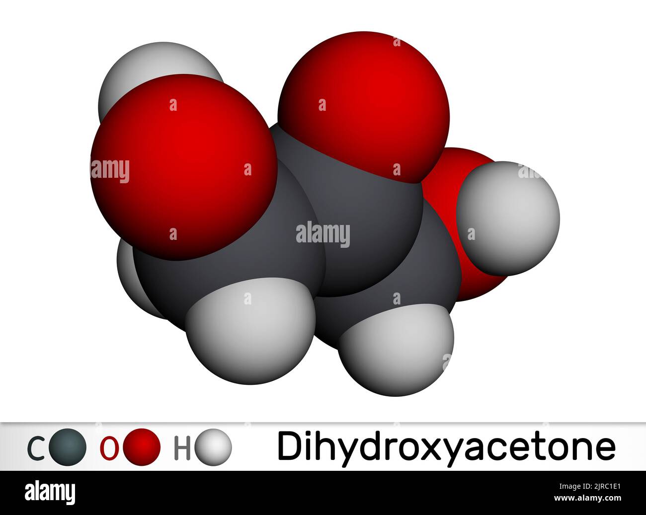 Dihydroxyacetone, DHA, glycerone molecule. It is saccharide, triose ...