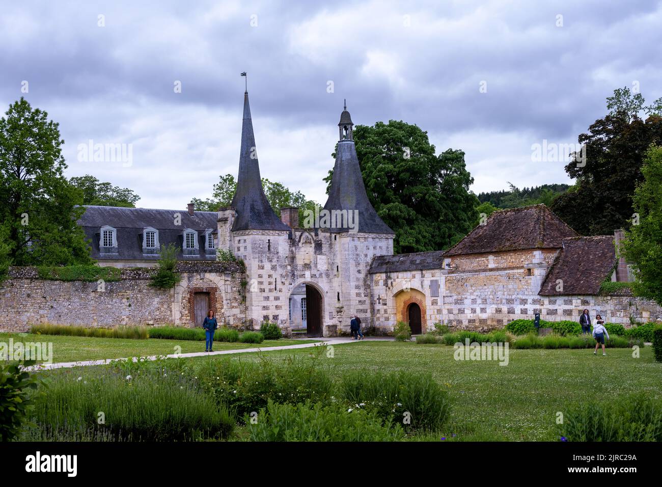 LE BEC-HELLOUIN, FRANCE - MAY 26th, 2022: Abbey Notre-dame du Bec on a ...