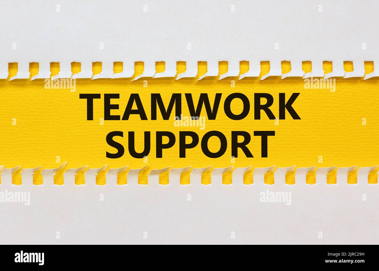 Teamwork support symbol. Concept words Teamwork support on yellow paper ...
