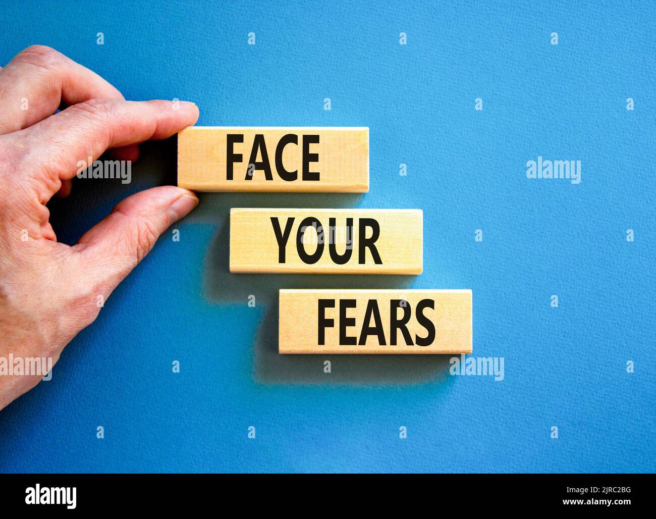 Face your fears and support symbol. Concept words Face your fears on ...
