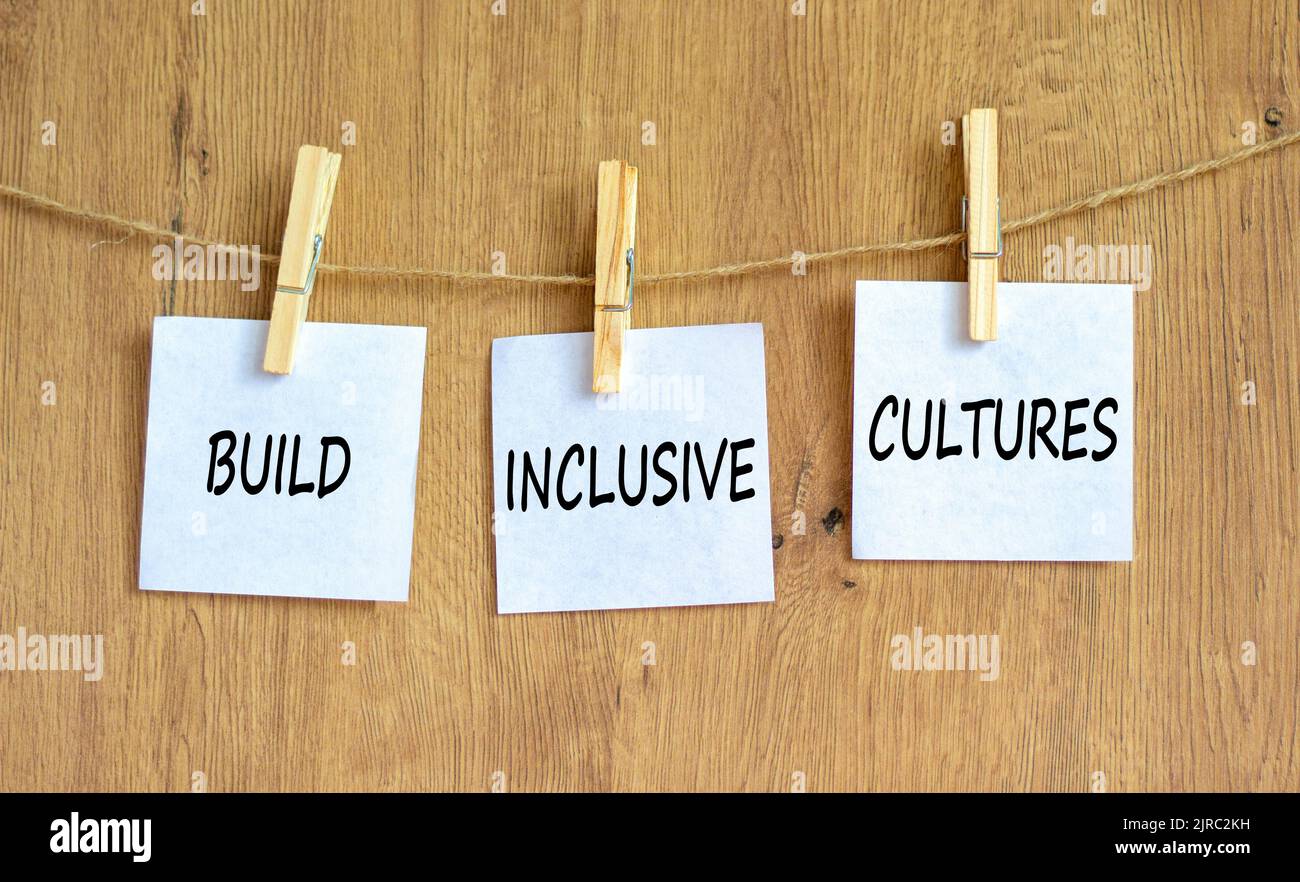 Build inclusive cultures and support symbol. Concept words Build ... Build inclusive cultures and support symbol. Concept words Build ...