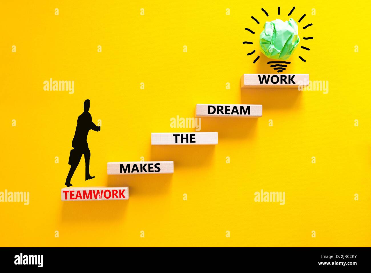 Teamwork makes dream work symbol. Concept words Teamwork makes the ...