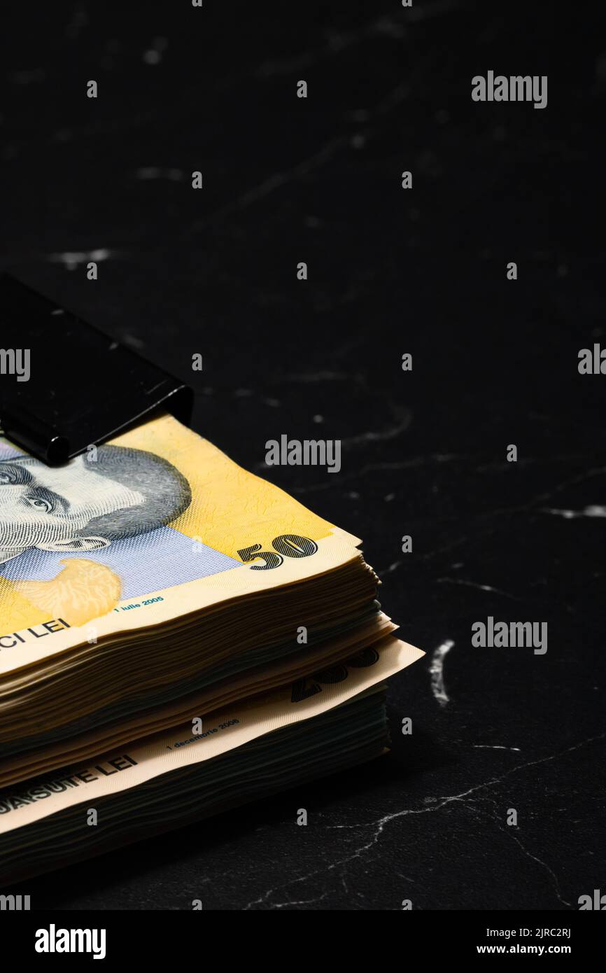 Romanian LEI currency. Europe inflation, LEI money Stock Photo - Alamy