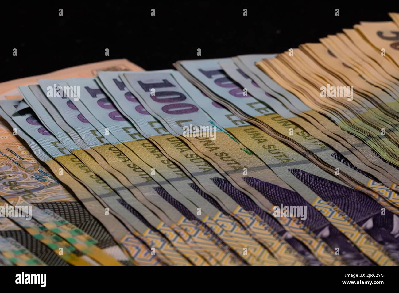 Romanian LEI currency. Europe inflation, LEI money Stock Photo - Alamy