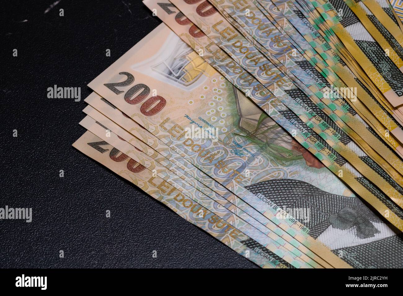 Romanian LEI currency. Europe inflation, LEI money Stock Photo - Alamy