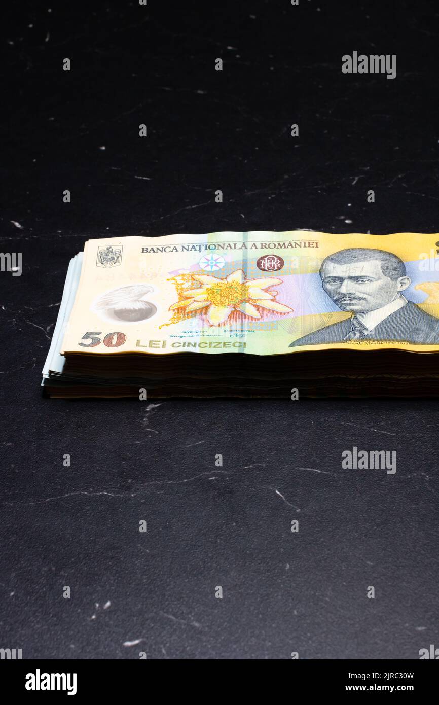 Romanian LEI currency. Europe inflation, LEI money Stock Photo - Alamy