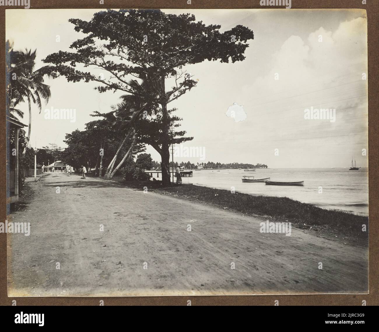 Beach-side road. From the album: Samoa, circa 1918, Sāmoa, by Alfred ...