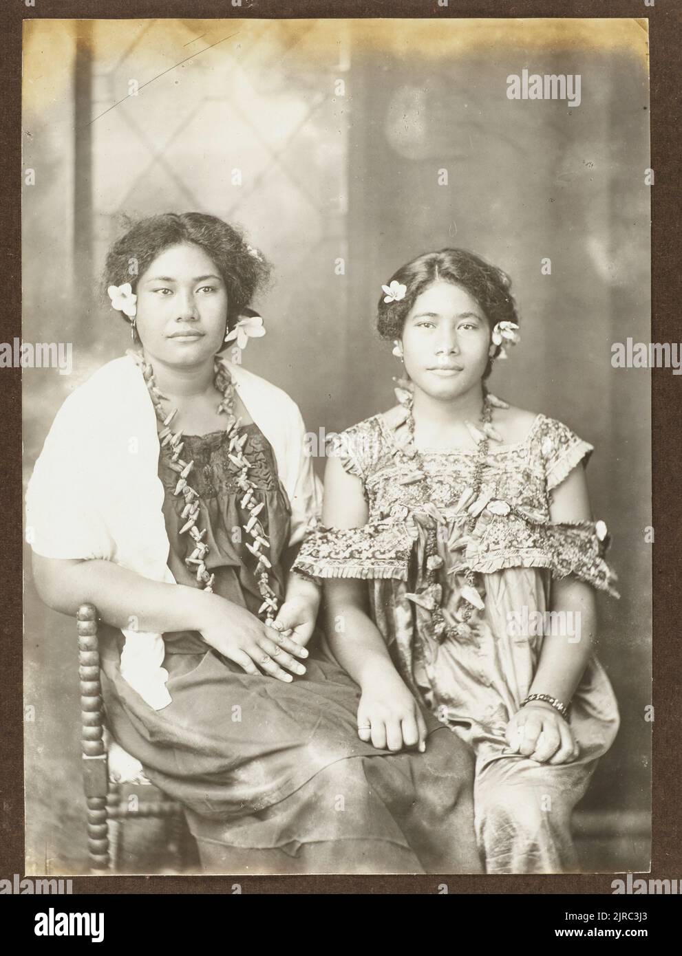 Two young Samoan women. From the album: Samoa, circa 1918, Sāmoa, by ...