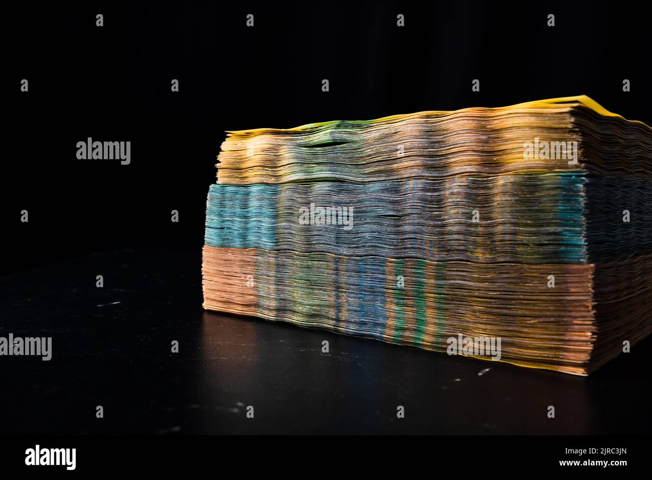 Stack of LEI Romanian money. RON Leu Money European Currency Stock ...