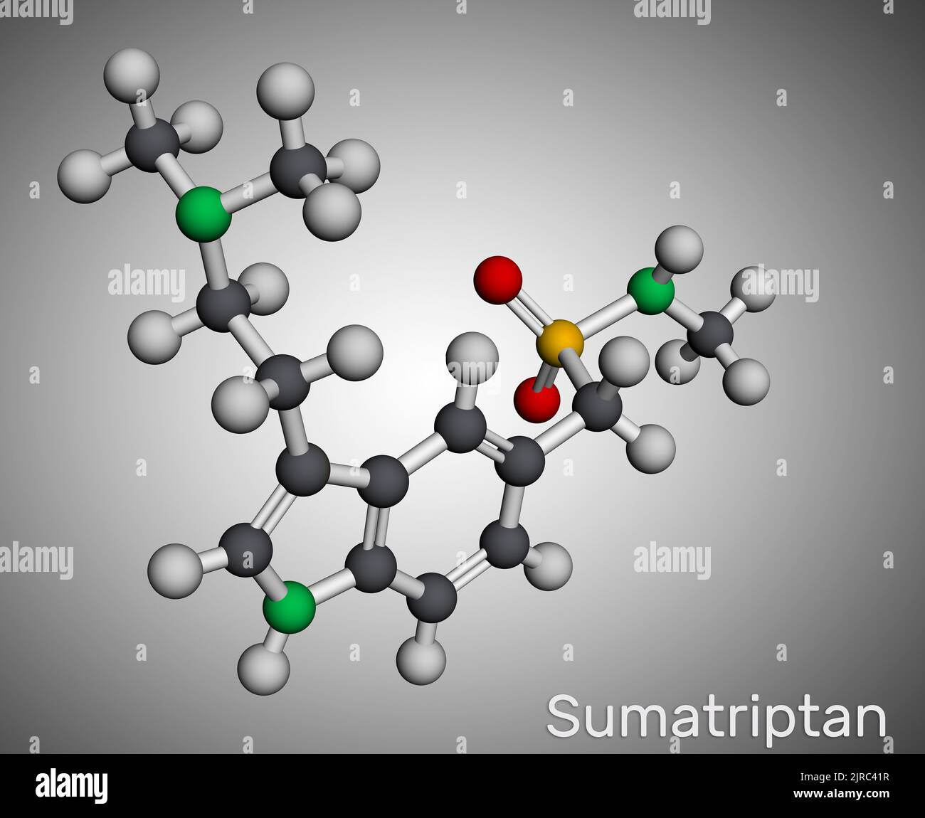 Sumatriptan molecule. It is serotonin receptor agonist used to treat ...
