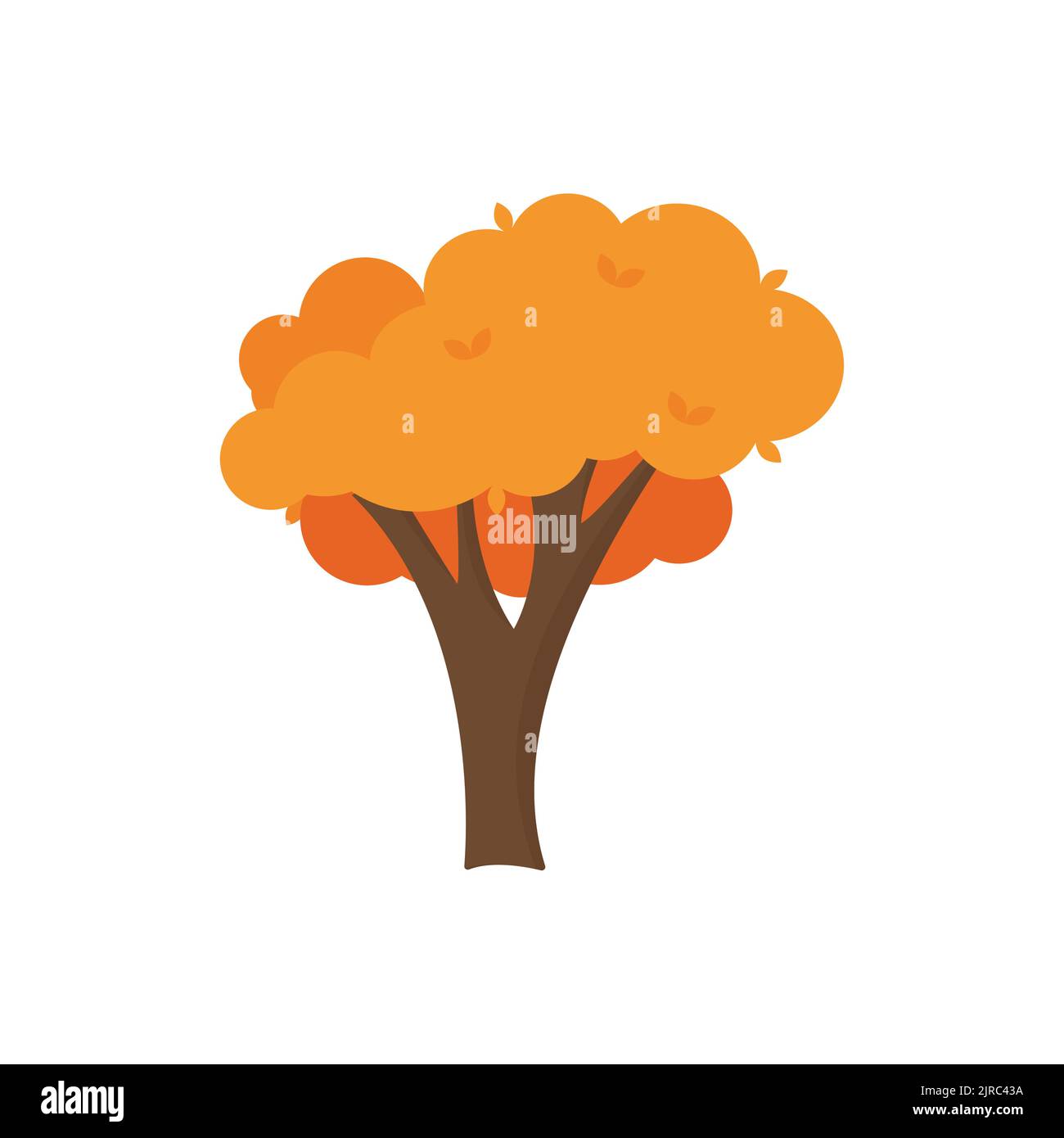 Colorful autumn trees. Cartoon yellow orange fall tree and autumnal ...