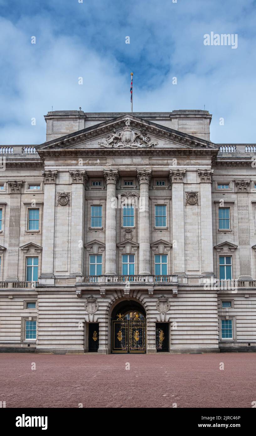 London, England, UK - July 6, 2022: Central columned part of beige-gray ...