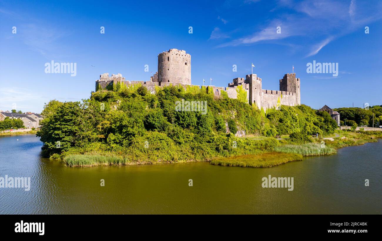 Pembroke castle aerial hi-res stock photography and images - Alamy