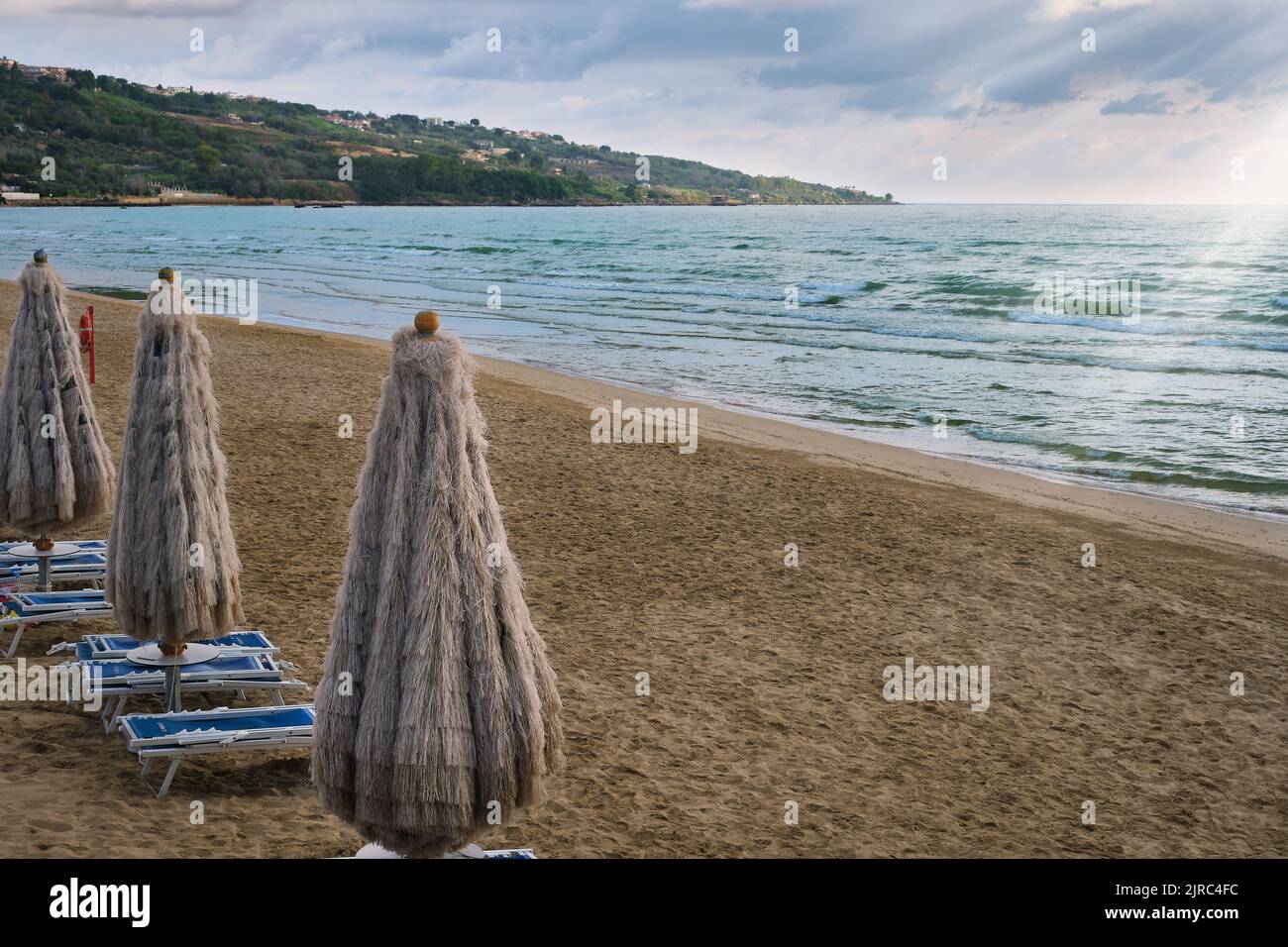 beach with umbrellas of marina di vasto abruzzo Stock Photo - Alamy