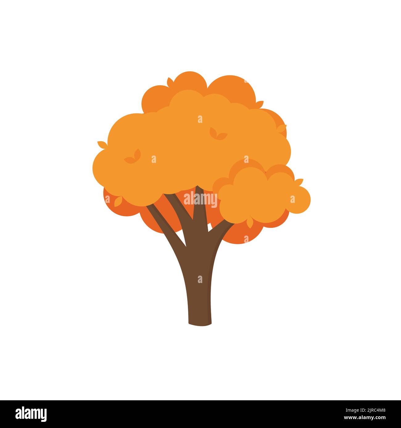 Colorful autumn trees. Cartoon yellow orange fall tree and autumnal ...
