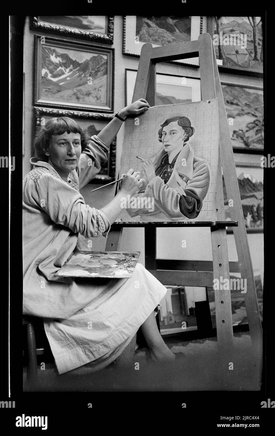 Rita Angus painting Self portrait, 1936-1937, by Jean Bertram Stock ...