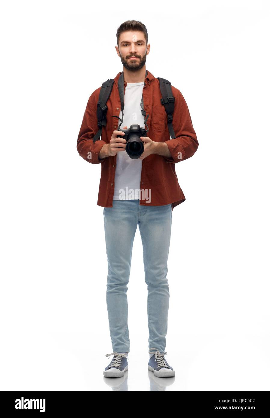 Male photographer shooting happy Cut Out Stock Images & Pictures - Alamy