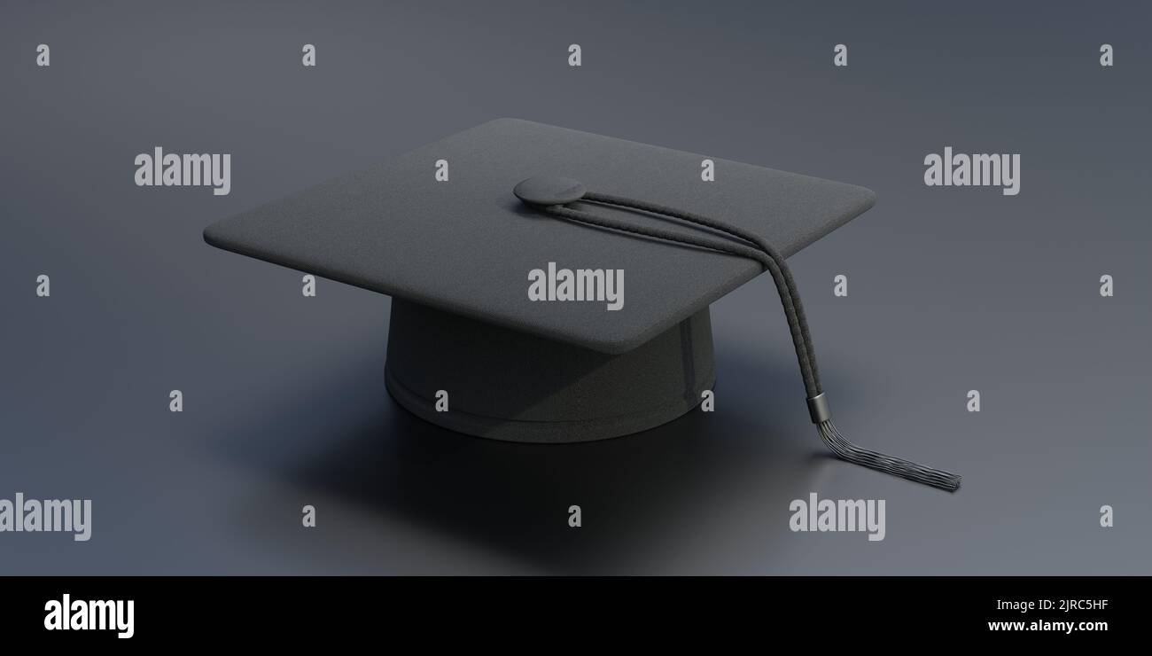 Student cap, College and high school Graduation hat on black background ...