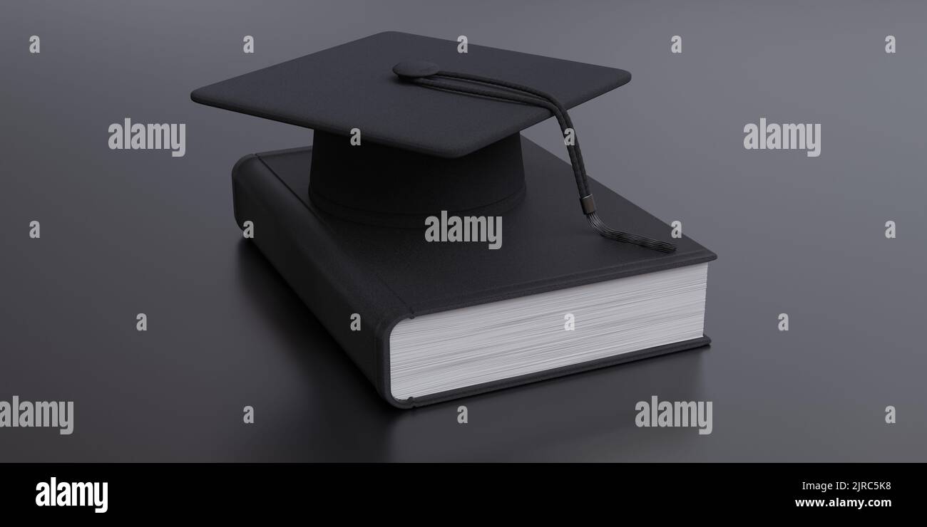 College studies. University and high school student Graduation cap on a ...