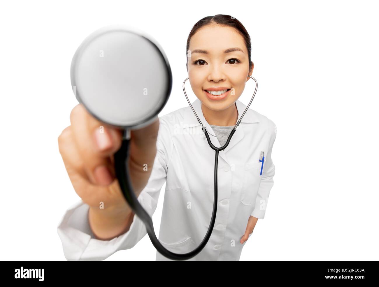 happy smiling asian female doctor with stethoscope Stock Photo - Alamy