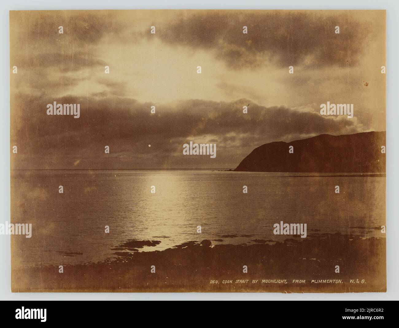 Cook Strait by moonlight, from Plimmerton, 1874-circa 1895, Wellington ...