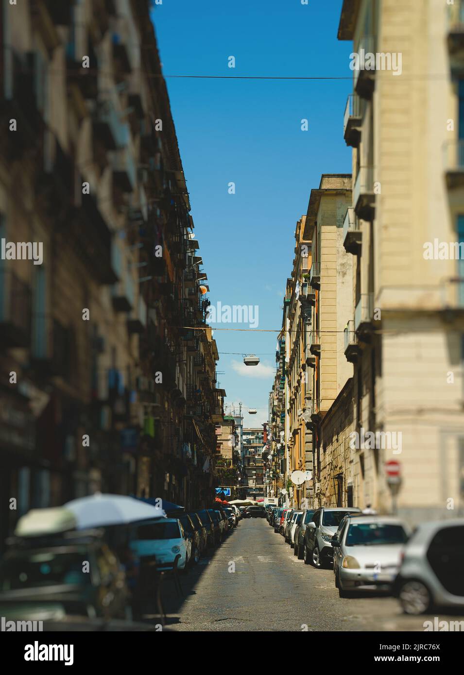 Typical italian street in Naples town, Italy Stock Photo - Alamy