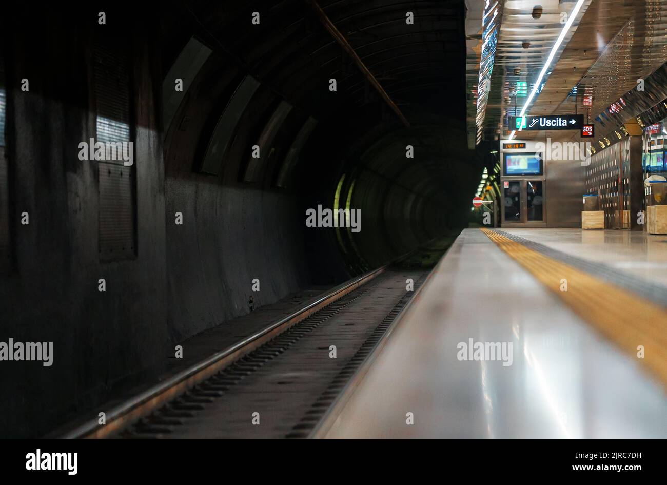 Empty metro station in Naples, Italy Stock Photo - Alamy