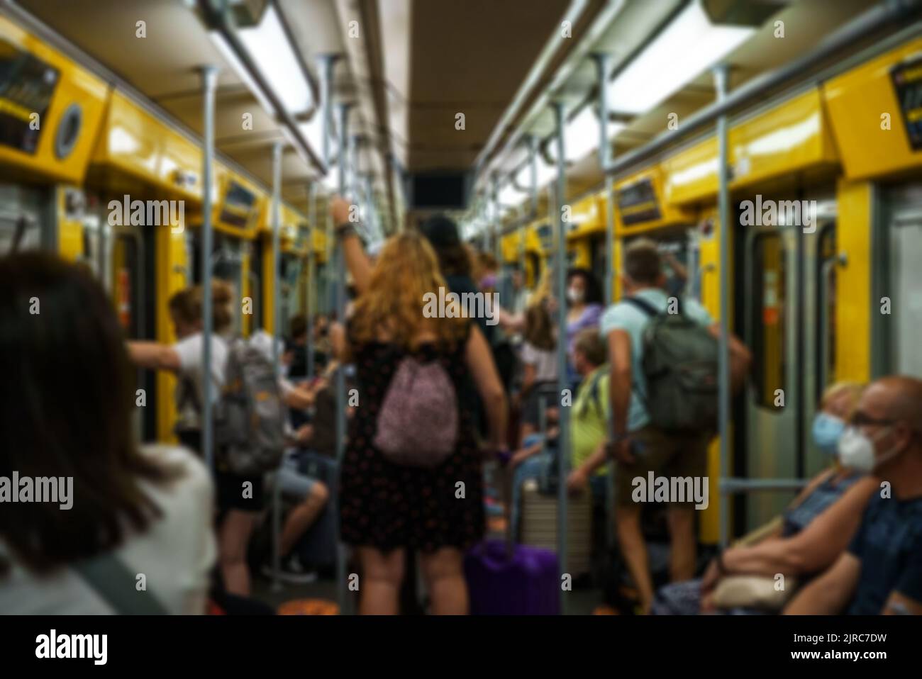People inside the subway train Stock Photo - Alamy