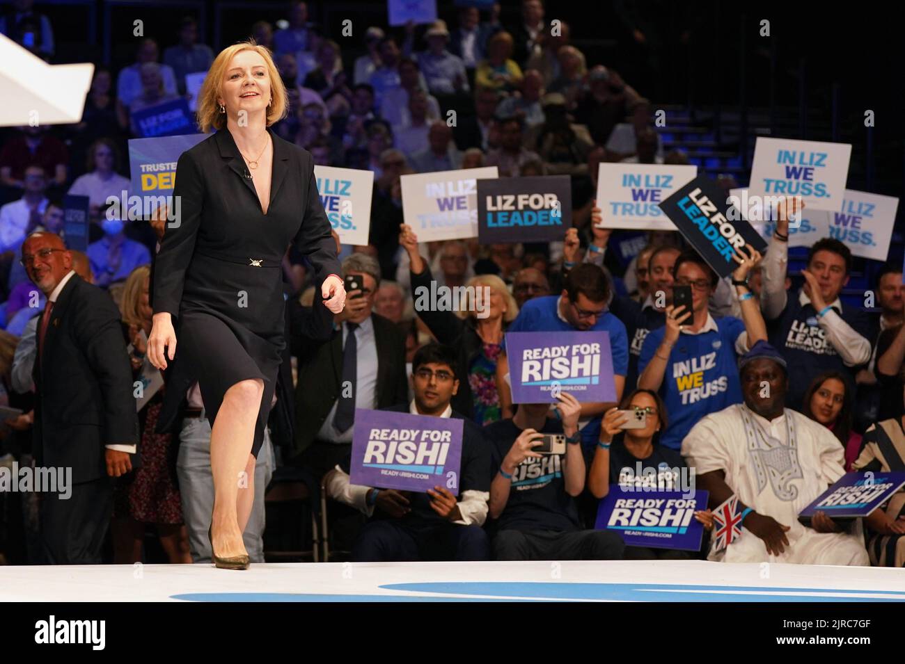 Liz Truss during a hustings event at the NEC in Birmingham as part of ...
